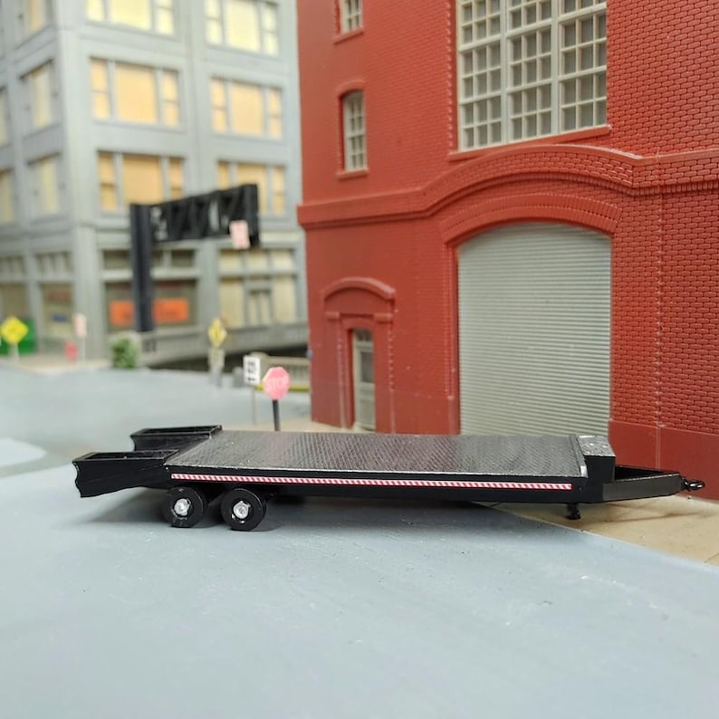 1/87 HO Scale Flatbed Heavy Equipment Trailer. Custom Built Resin 3d ...