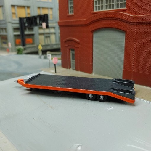 1/87 HO Scale Flatbed Heavy Equipment Trailer. Custom Built Resin 3d ...