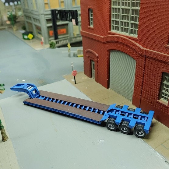 1 87 Ho Scale Low Boy Heavy Equipment Trailers Custom Built 3d Printed