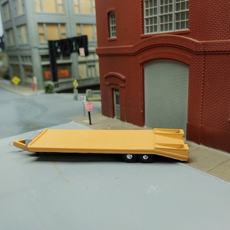 1/87 HO Scale Flatbed Heavy Equipment Trailer. Custom Built Resin 3d ...