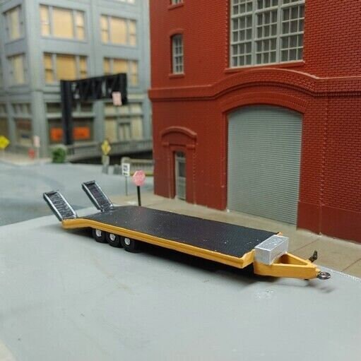 1/87 HO Scale Flatbed Heavy Equipment Trailer. Custom Built Resin 3d ...