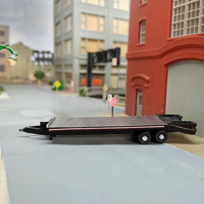 1/87 HO Scale Flatbed Heavy Equipment Trailer. Custom Built Resin 3d ...