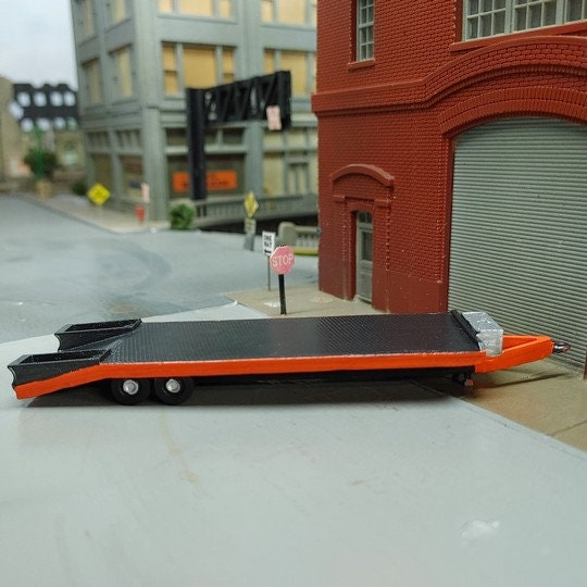 1/87 HO Scale Flatbed Heavy Equipment Trailer. Custom Built Resin 3d ...