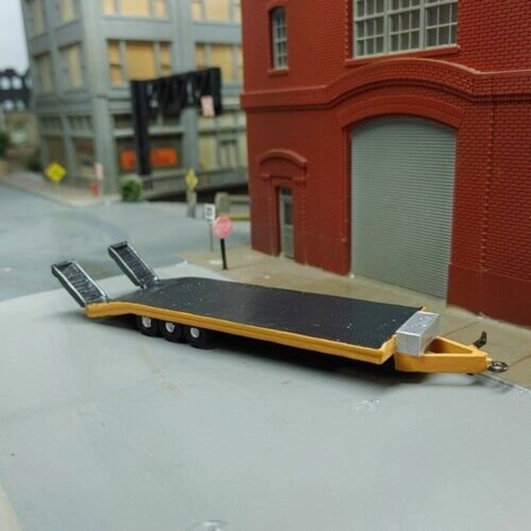 1/87 HO Scale Flatbed Heavy Equipment Trailer. Custom Built Resin 3d ...