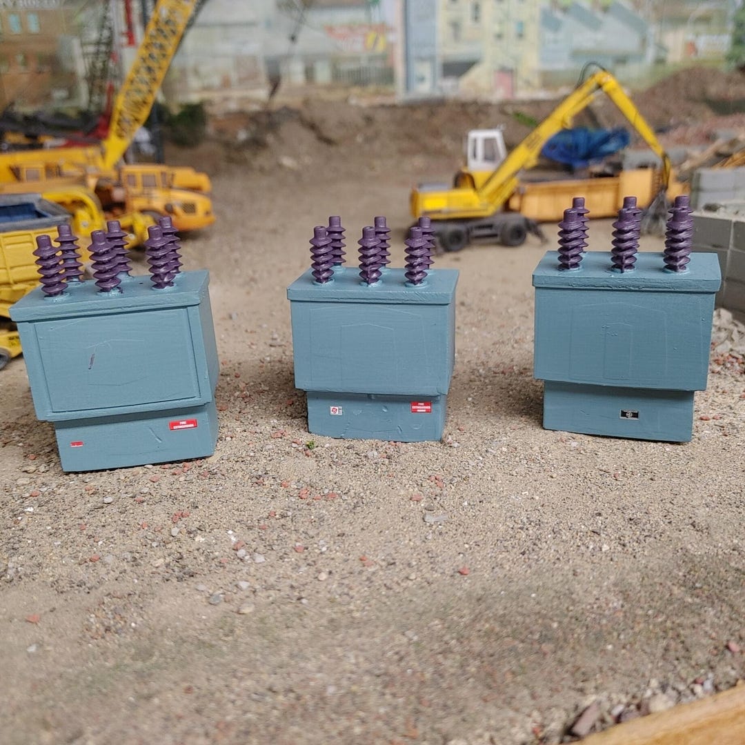 Custom Built 1/87 HO Scale Power Substation Transformers, 3D Printed ...