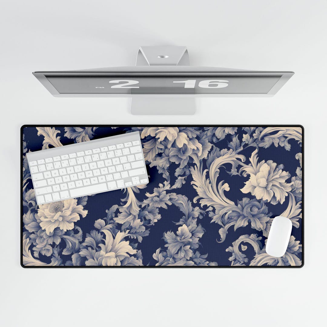 French Desk Mat, Elegant Cottagecore Mouse Pad, Vintage Desk Accessory ...