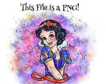 Snow White Watercolor Clipart, Princess and Seven Dwarfs (PNG Digital ...