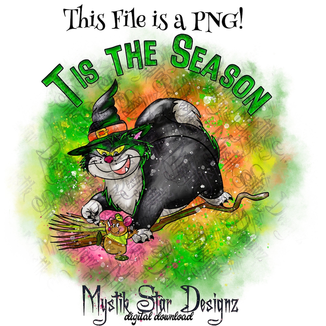 Halloween Cat Broom PNG: Lucifer and Gus (digital Download) - Etsy