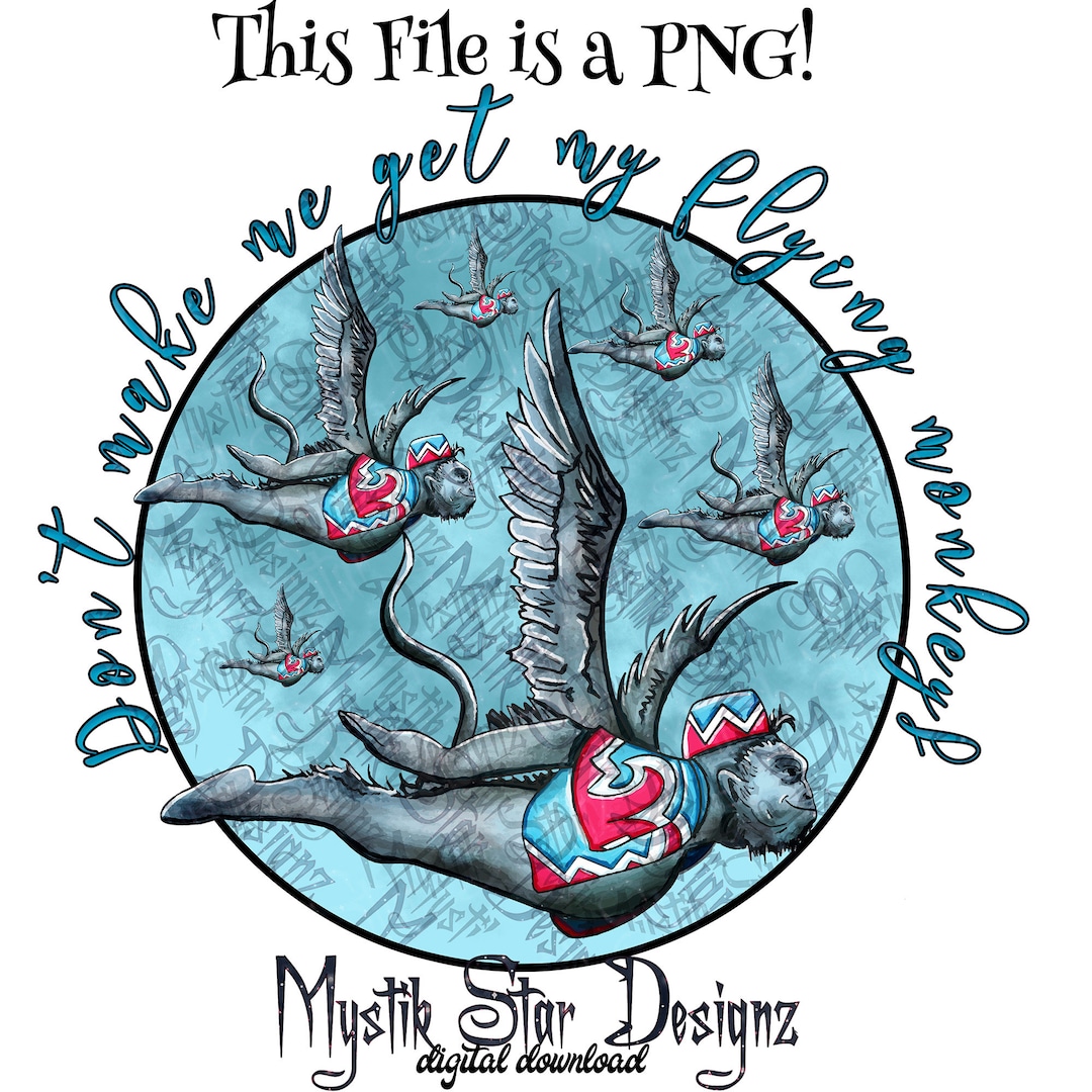 Flying Monkeys PNG: Magic Bad Witch, Wizard of OZ Design (digital ...