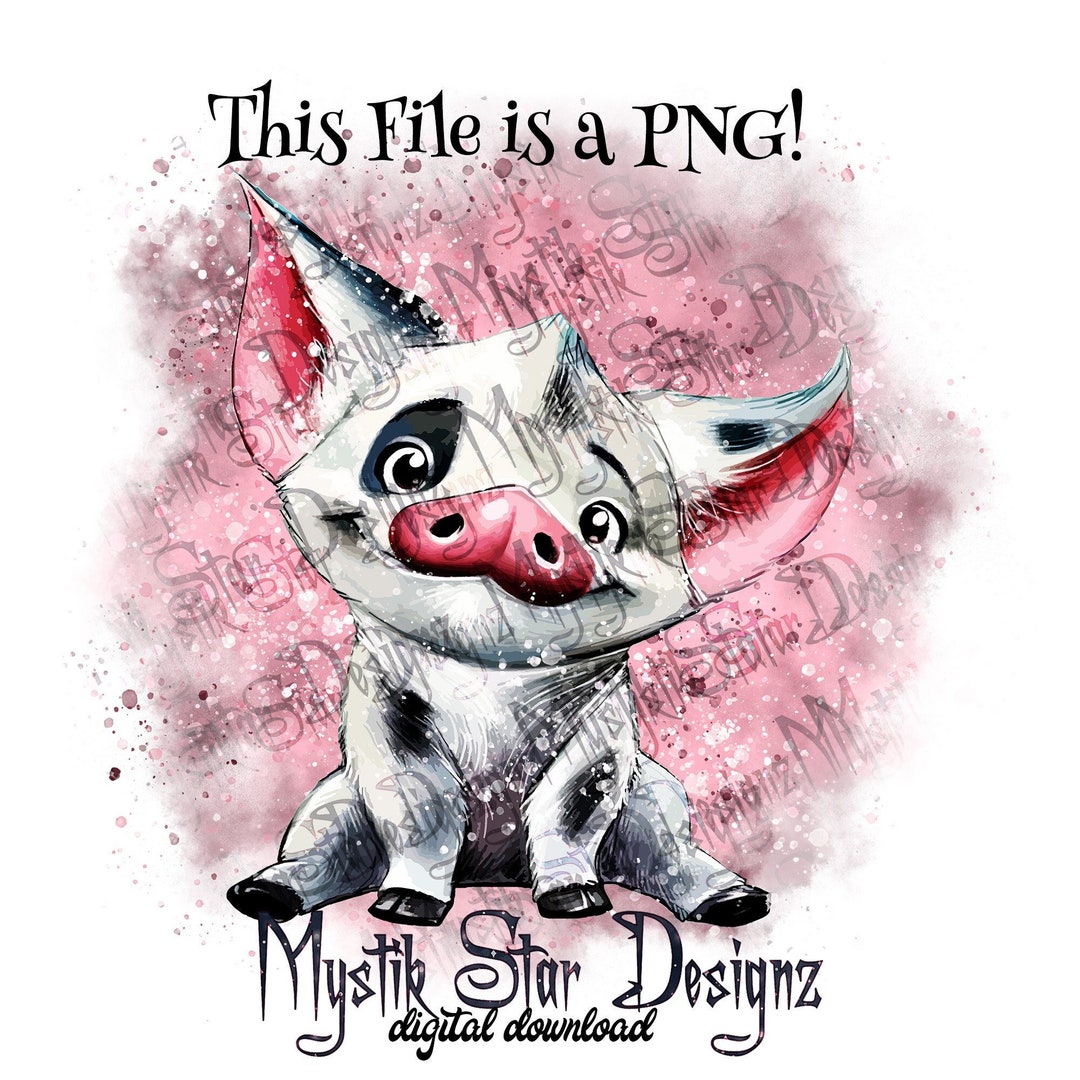 Moana Pua Pig PNG: Watercolor Style (digital Download) - Etsy