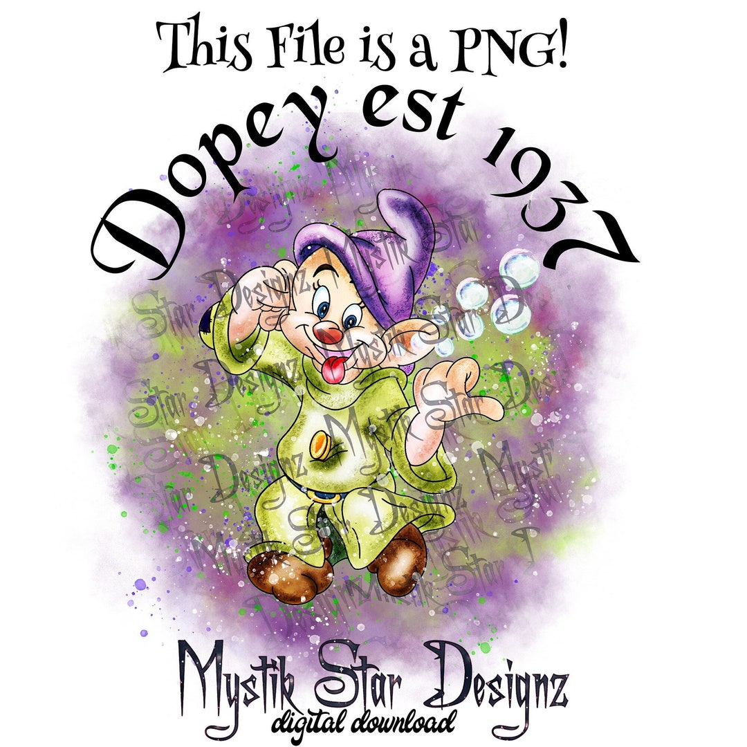 Cute Dopey Dwarf PNG | Snow White Dopey PNG | Digital Download PNG ...