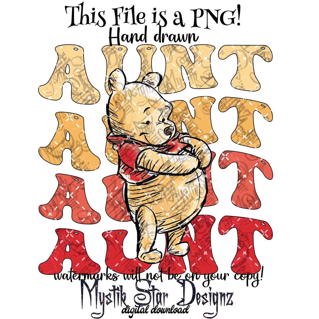 Cute Aunt Pooh Bear PNG | Pooh Aunt PNG | Digital Download PNG ...