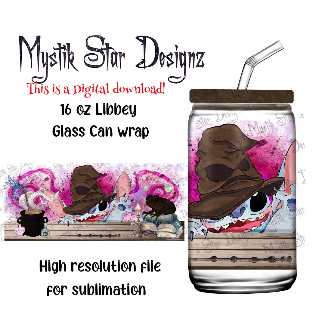 Cute Alien Magic Glass PNG | 16oz Can Glass Wrap Digital Download PNG ...
