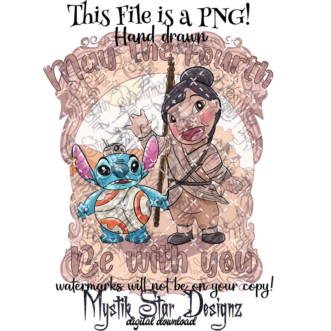 Stitch BB8 Lilo Rey PNG | Stitch May the Fourth Be With You PNG ...