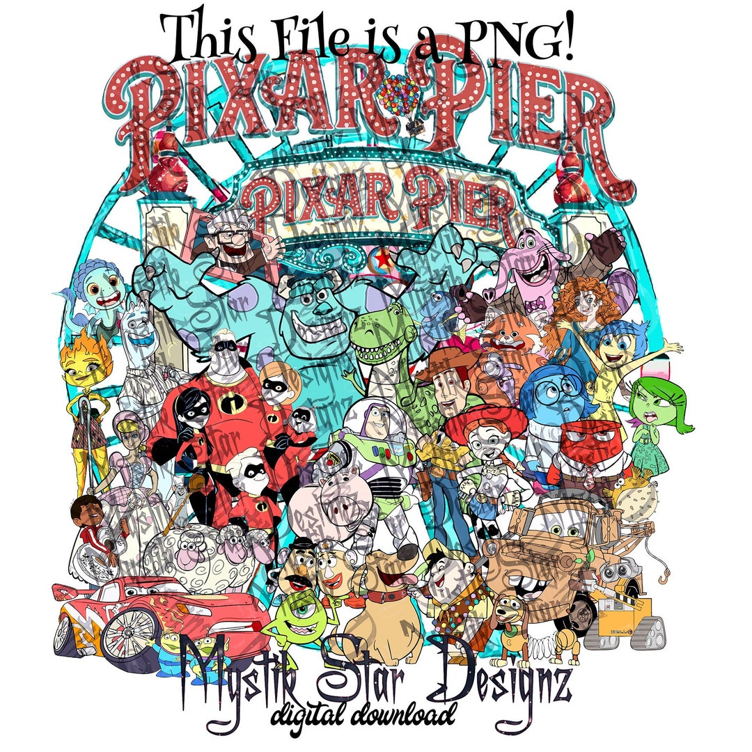 Pixar Pier Characters PNG: Digital Download for Commercial Use - Etsy UK