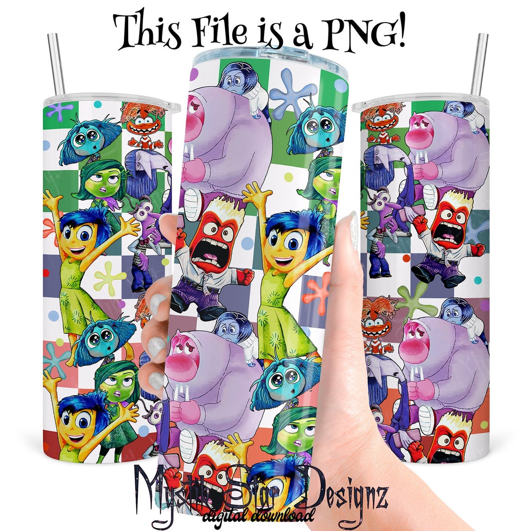 Retro Inside Out 2 Wrap 20oz Inside Out Emotions Wrap Cartoon Emotions Wrap PNG - Etsy