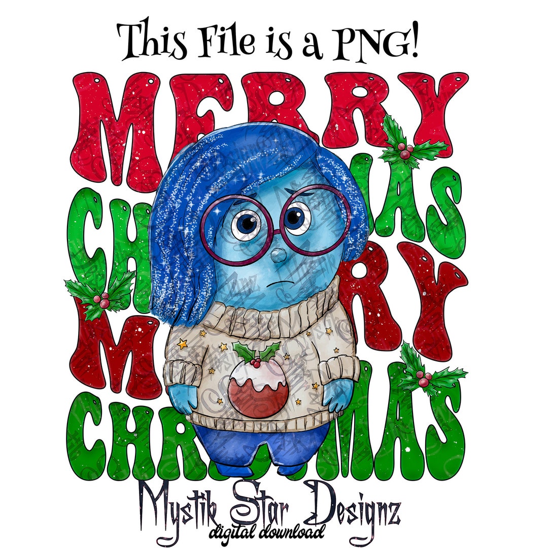 Christmas Sadness PNG Inside Out Sadness PNG Digital Download PNG ...