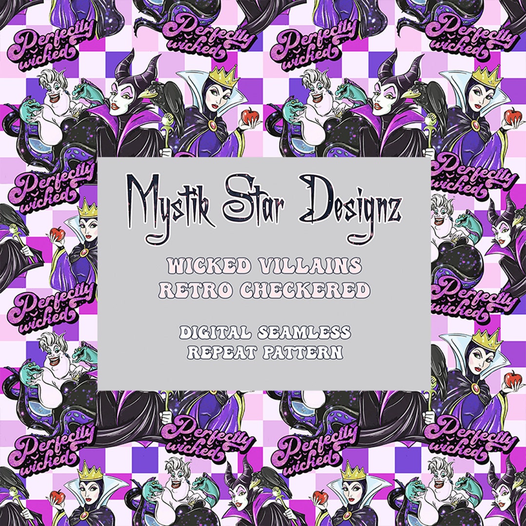 Perfectly Wicked Villains Retro Checks Seamless Pattern | Magical Retro ...