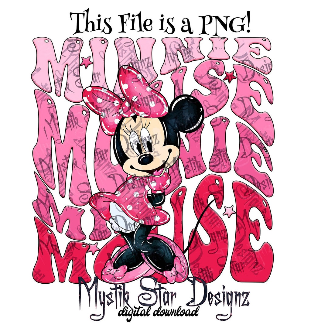 Minnie Mouse PNG Wavy Text Minnie PNG Digital Download PNG Commercial ...