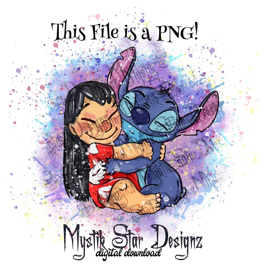 Cute Stitch and Lilo PNG | Hugging Lilo Stitch PNG | Digital Download ...