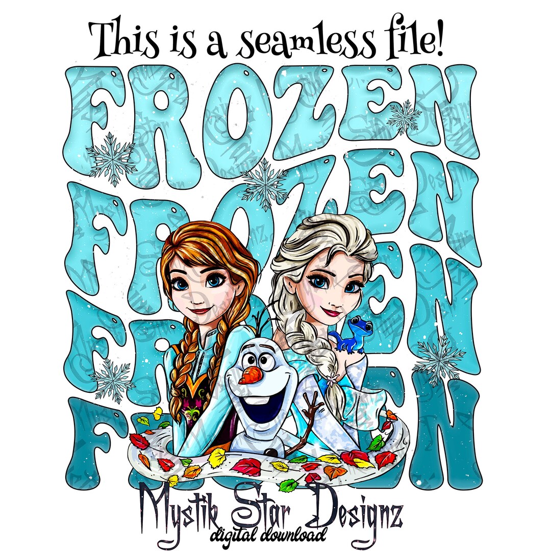 Elsa Anna and Olaf PNG Frozen Stacked Text Digital Download PNG ...