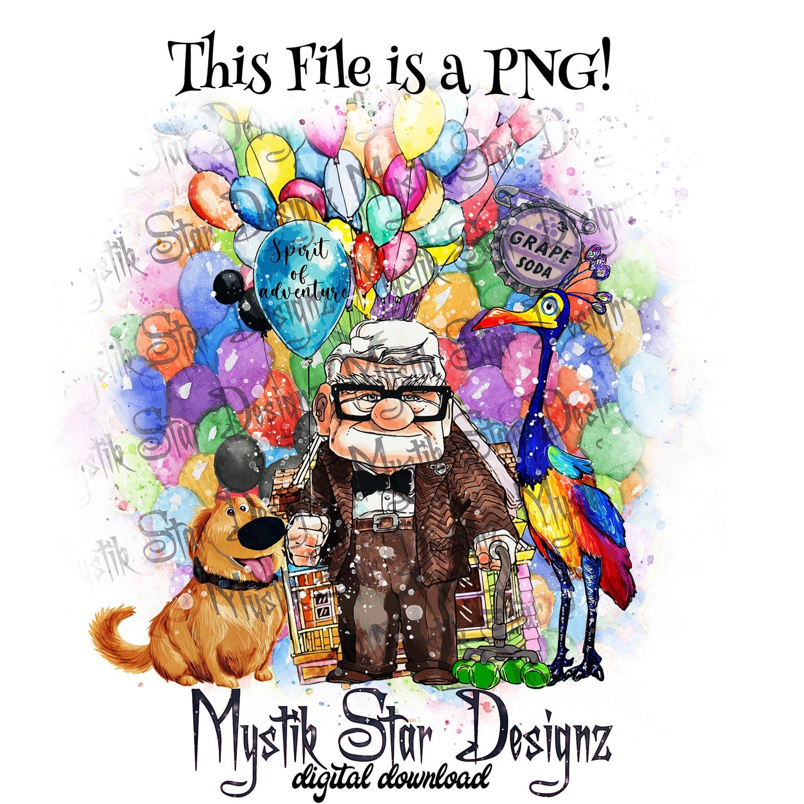 Up Movie PNG: Carl, Dug, Kevin, Adventure Design (digital Download) - Etsy