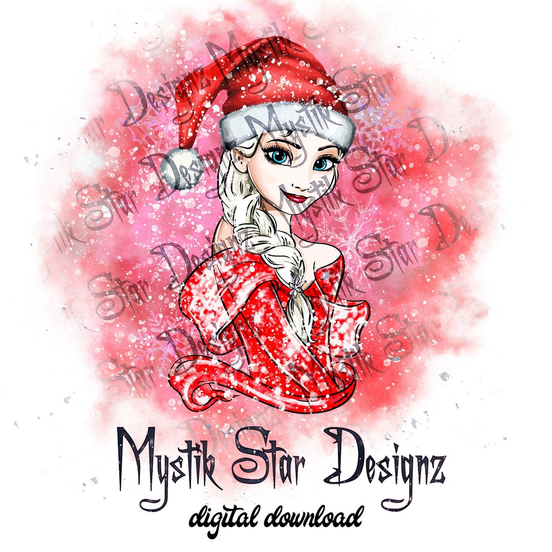 Cute Christmas Elsa PNG | Elsa Santa Hat Clipart | Digital Download PNG ...