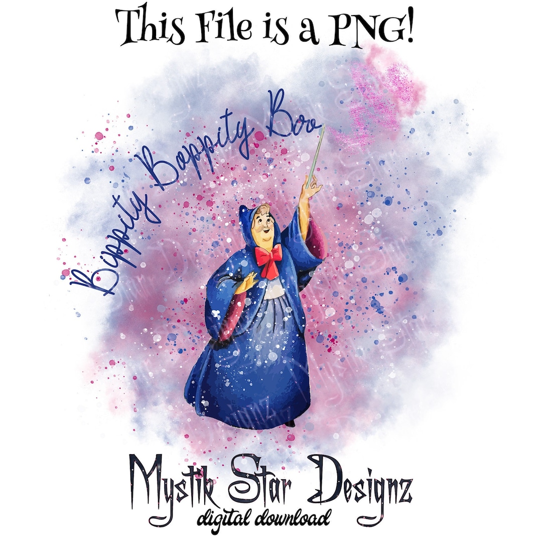 Bippity Boppity Boo PNG Cinderella Fairy Godmother PNG Digital Download ...