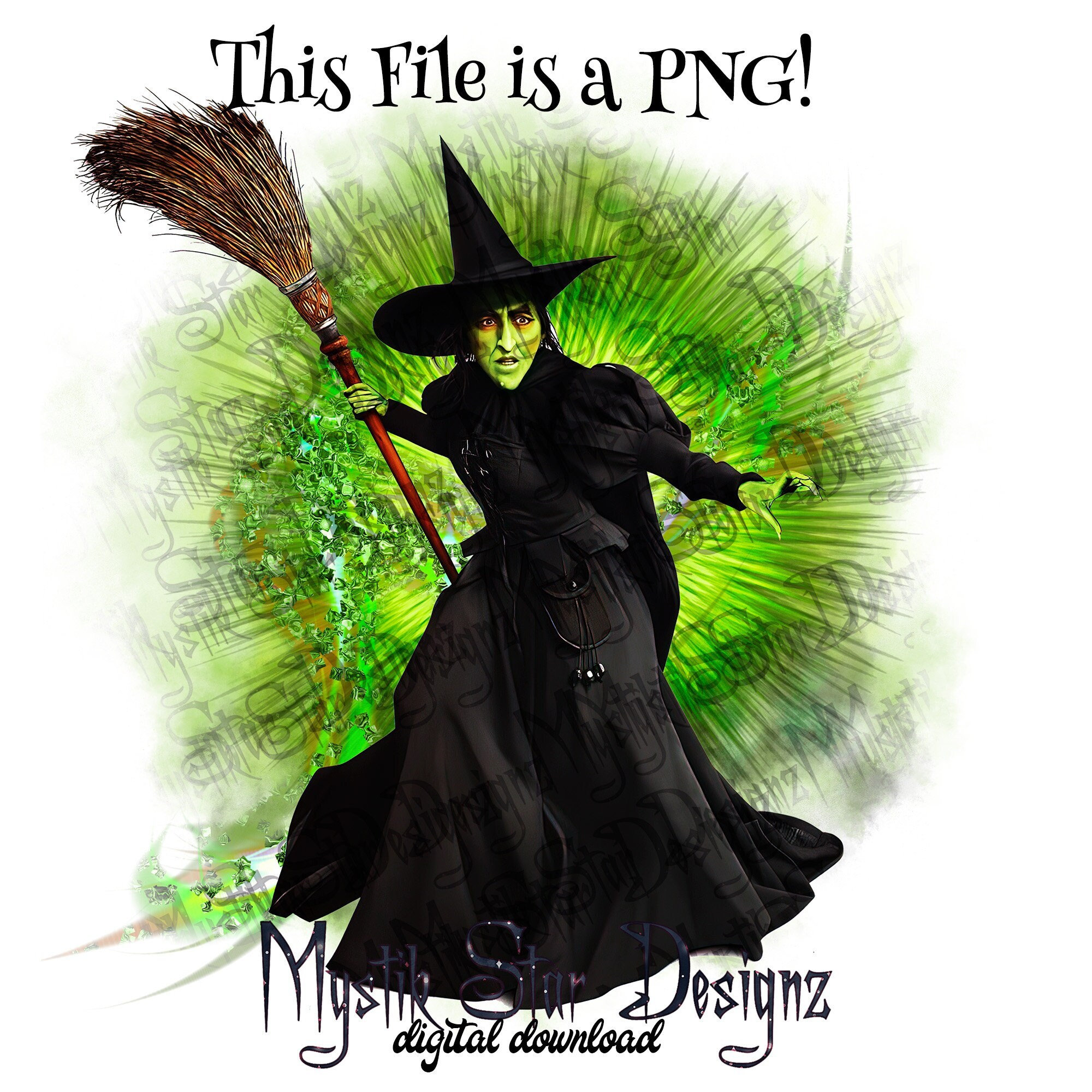 Magic Bad Witch Png OZ Wizard Png Magic Bad Witch PNG Gift for ...
