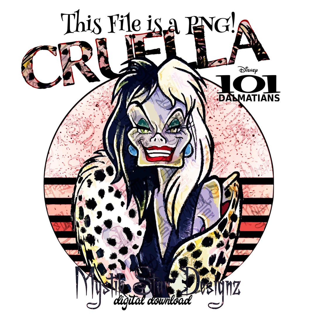 Retro Evil Cruella PNG Retro Villain PNG Digital Download PNG ...