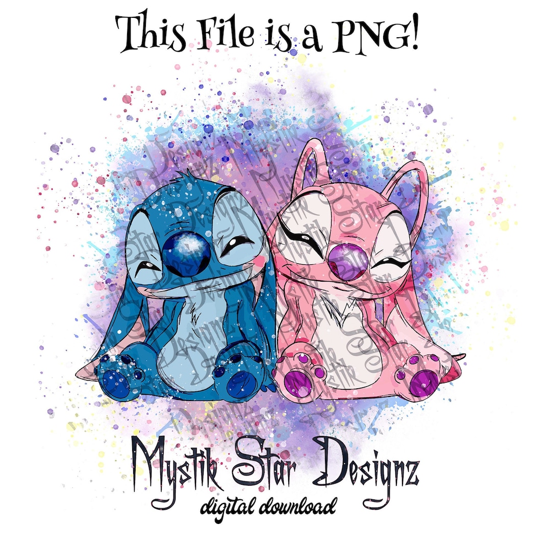 Angel and Stitch PNG | Cute Stitch PNG | Digital Download PNG ...