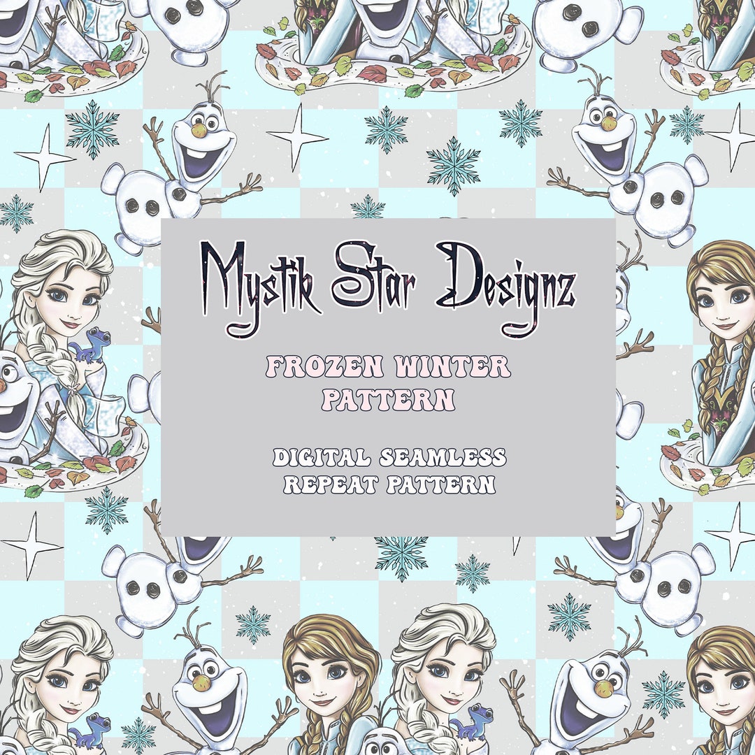 Frozen Retro Checks Seamless Pattern Magical Princess Retro Checks ...