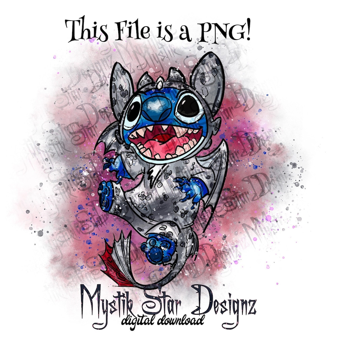 Dragon Stitch PNG | Stitch as a Dragon PNG | Digital Download PNG ...