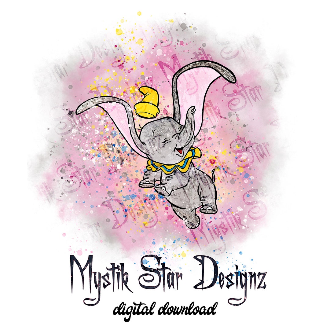 Cute Flying Dumbo PNG | Dumbo PNG | Digital Download PNG | Commercial ...