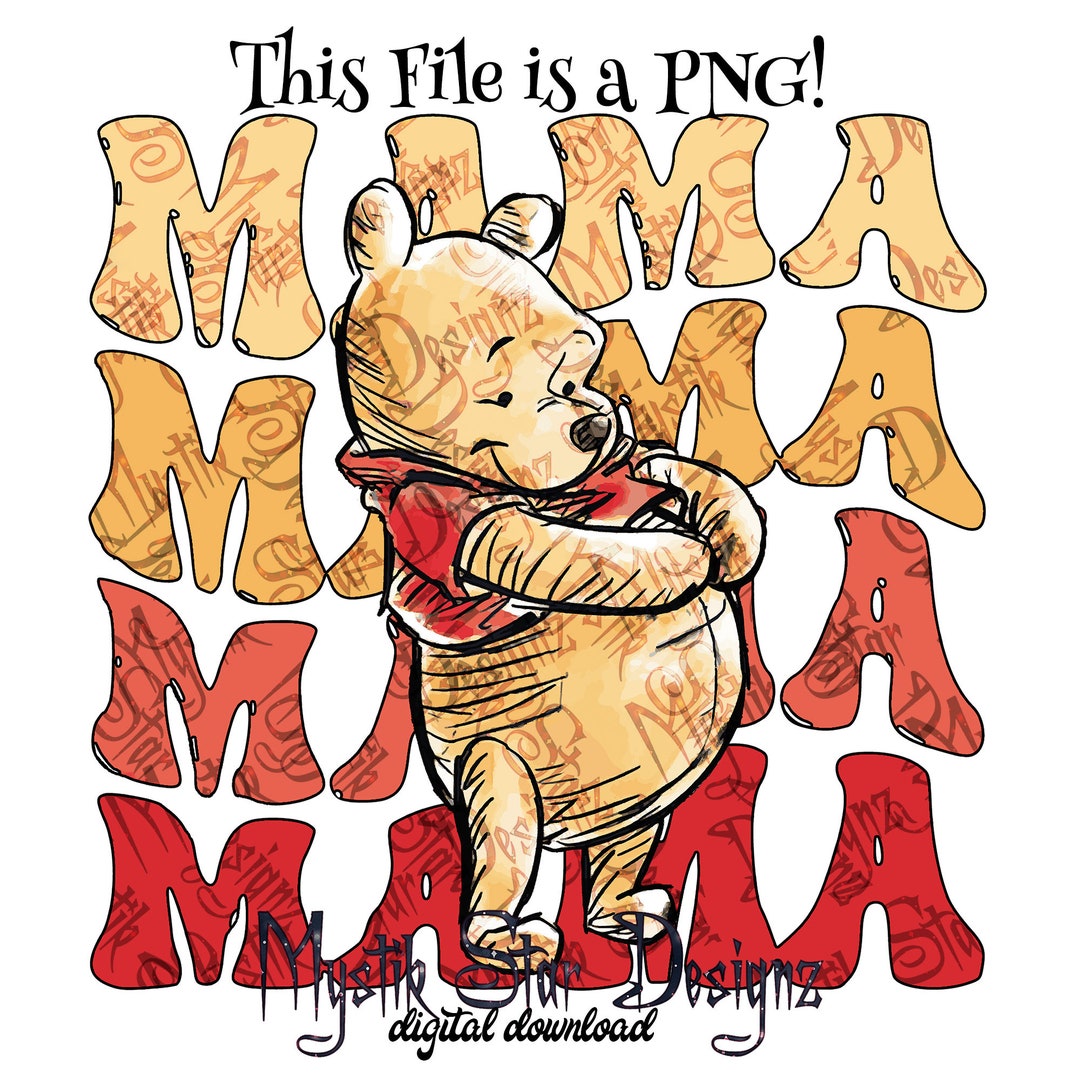 Cute Mama Pooh Bear PNG | Pooh Mama PNG | Digital Download PNG ...