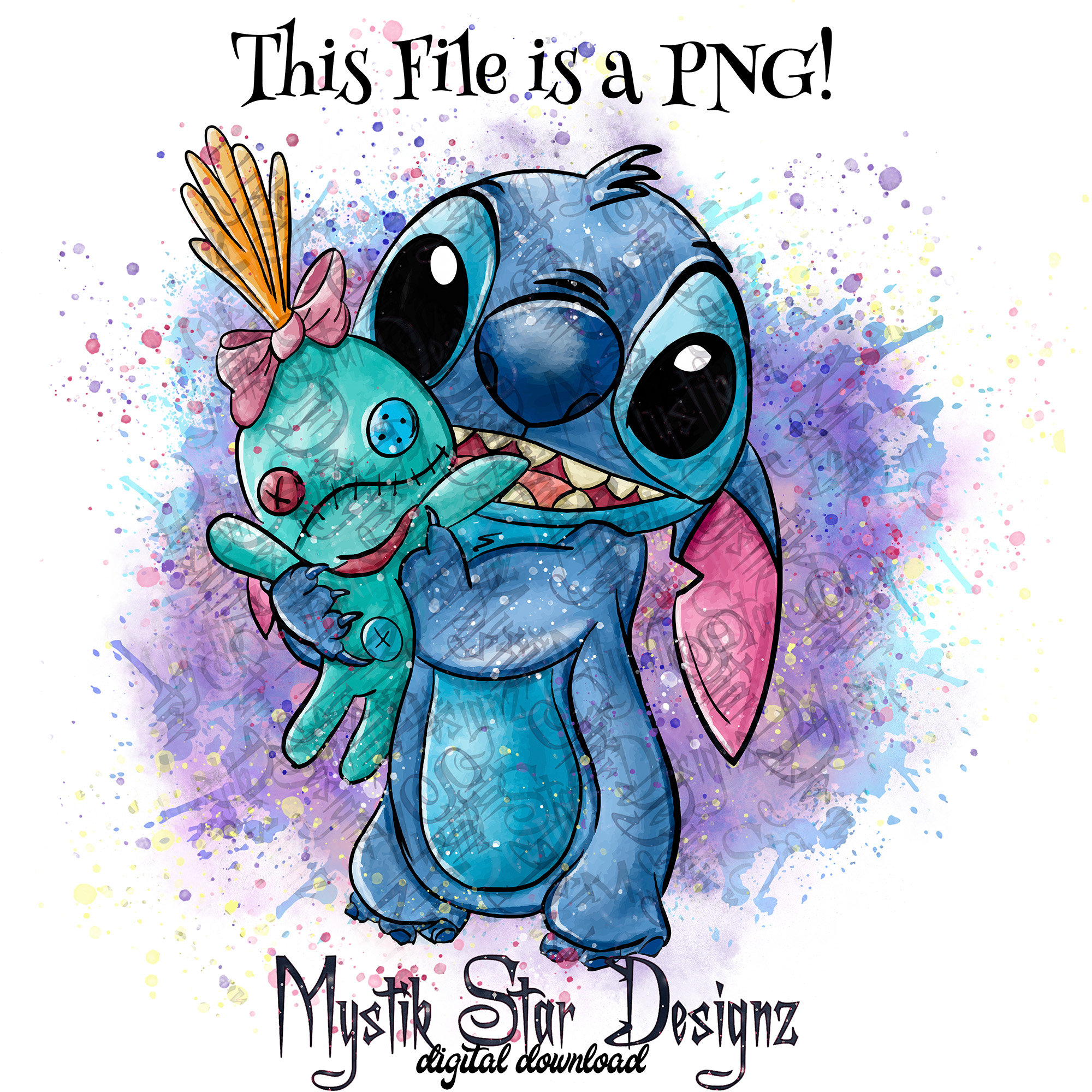 Cute Stitch and Scrump PNG | Stitch Hugging Scrump PNG | Digital ...