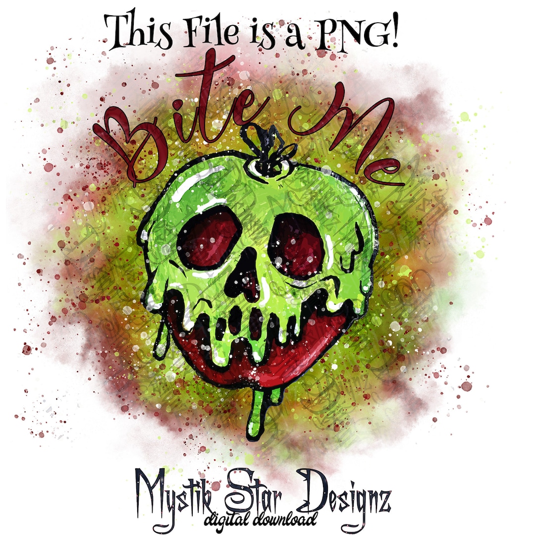 Poison Apple Bite Me PNG | Villain Snow White PNG | Digital Download ...