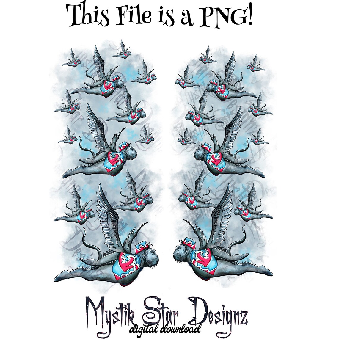 Magic Flying Monkey PNG: Bad Witch Wizard of OZ Design (digital ...