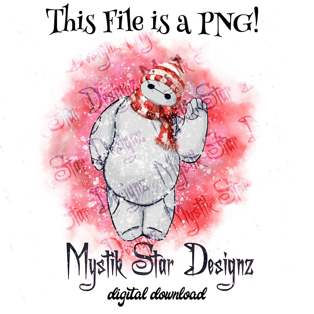 Cute Christmas Baymax PNG Winter Baymax Clipart Digital - Etsy