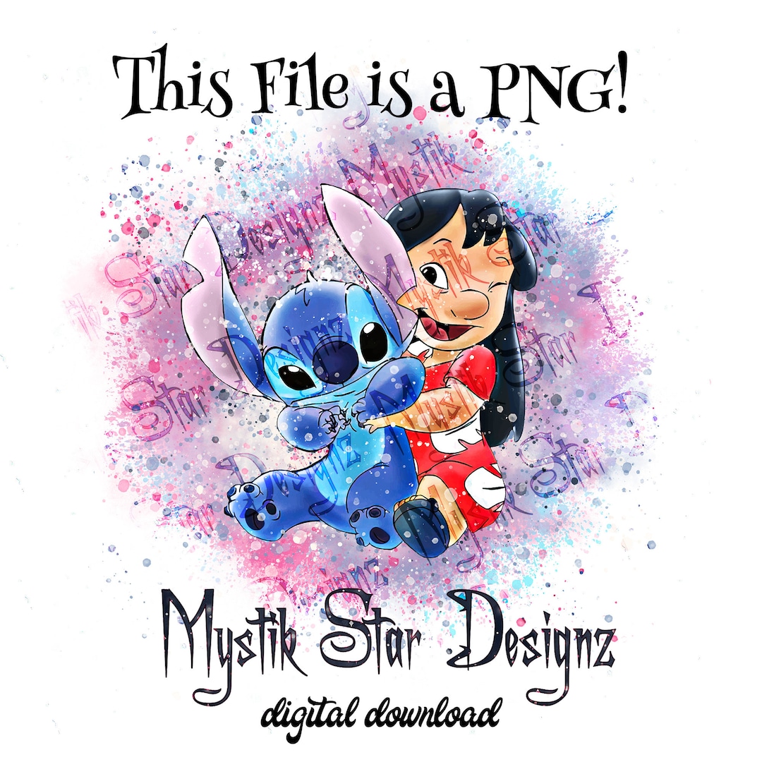 Cute Stitch and Lilo PNG | Lilo Hugging Stitch PNG | Digital Download ...
