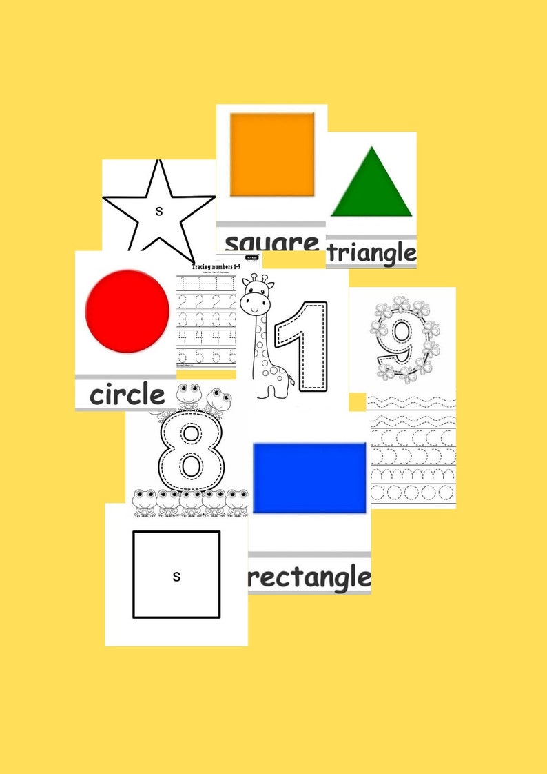 Numbers Shapes and Patternspreschool Kidsincludes - Etsy
