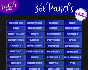 Blue Floral Stream Overlay Schedule and Panels Pack (Instant Download ...