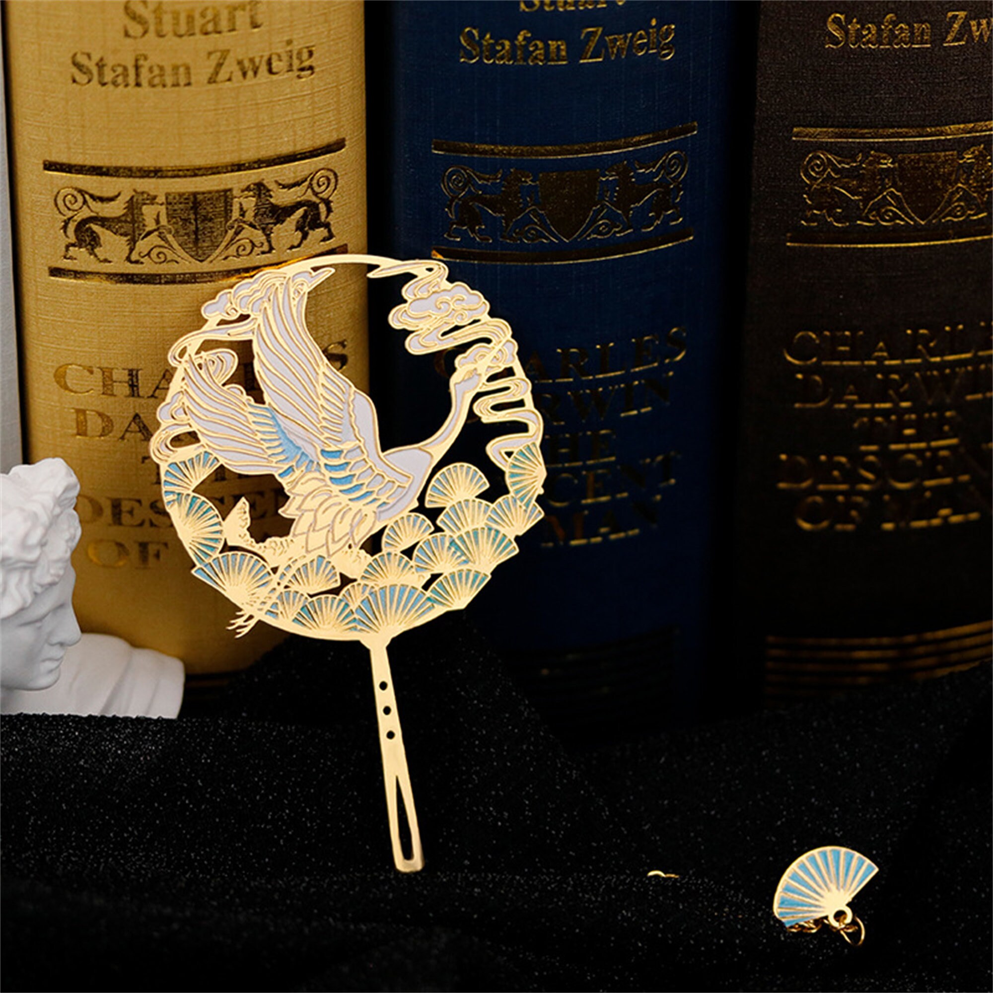 Flying Crane Bookmark Hollow Fan Bookmark Exquisite Brass - Etsy
