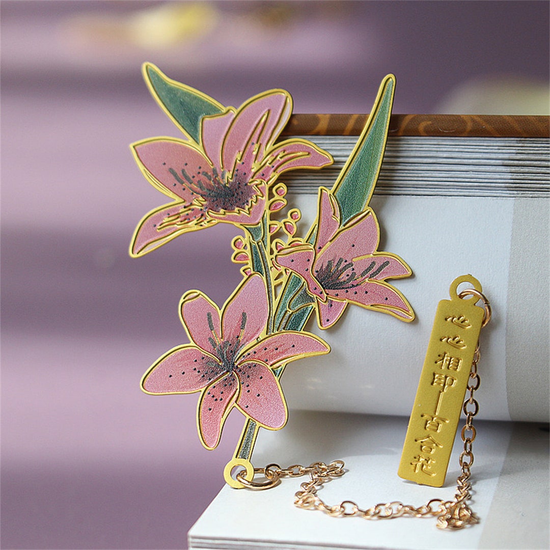 Classic Metal Bookmarks Brass Bookmarks Flower Bookmarks - Etsy
