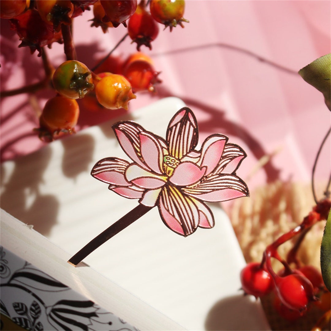 Colorful Hollow Metal Lotus Bookmarks Metal Leaf Bookmarks - Etsy