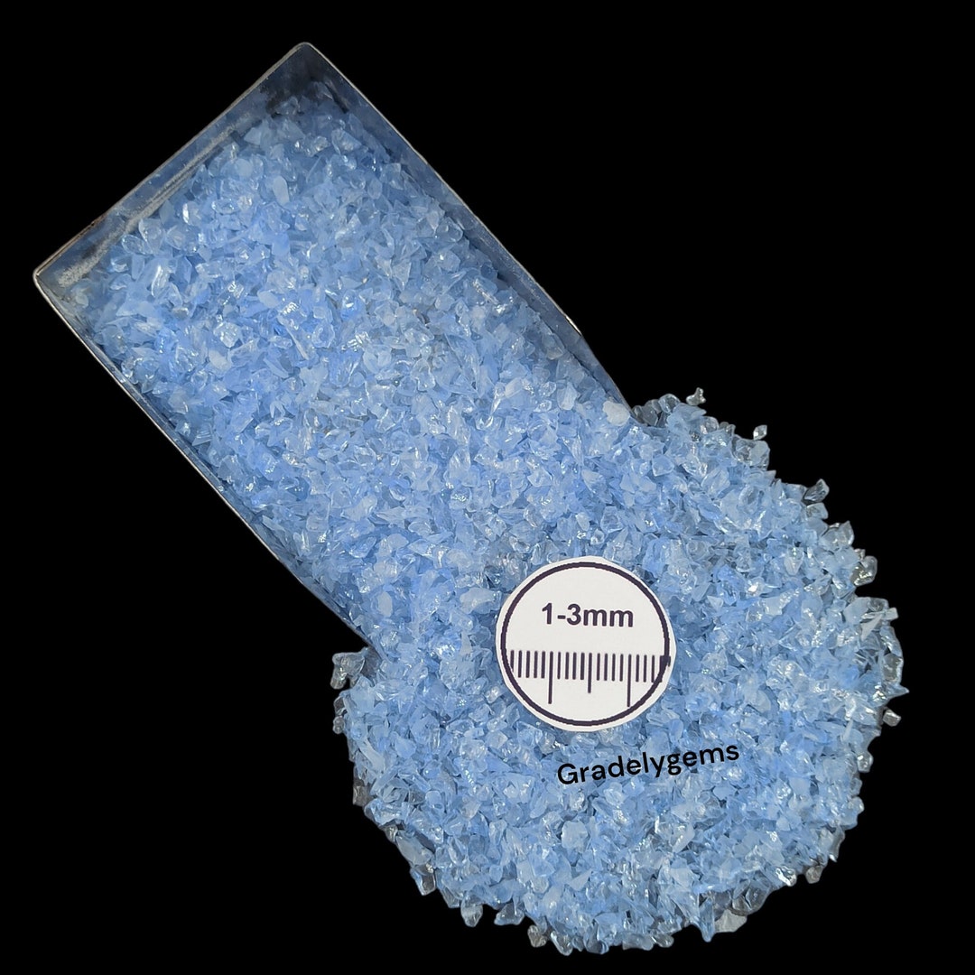 Lite Blue Hydro Quartz Gemstone Crushed Powder 1-3mm Crush for Jewelry ...
