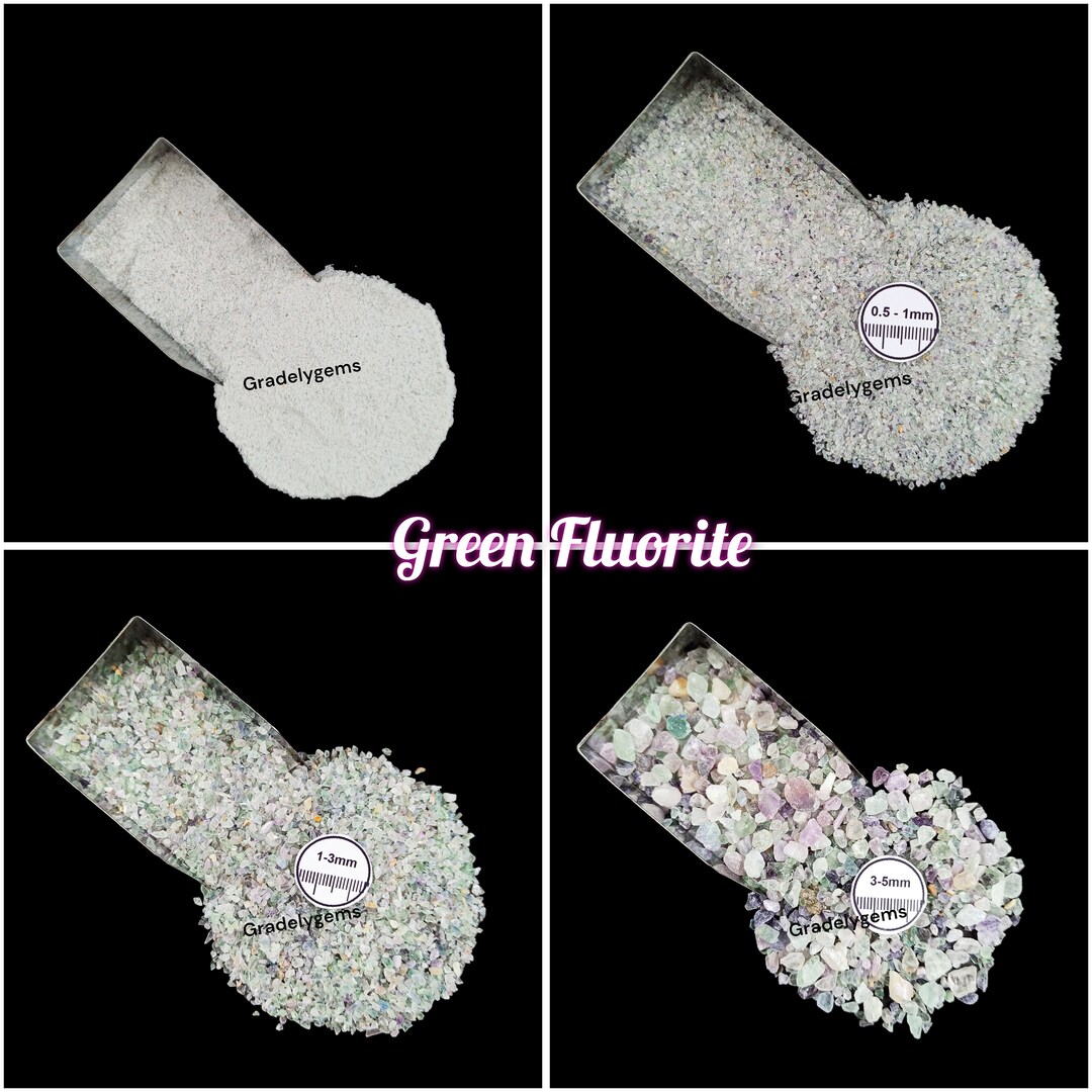 Green Fluorite Gemstone Crushed Powder Lush Radiance for Artistic Inlay ...