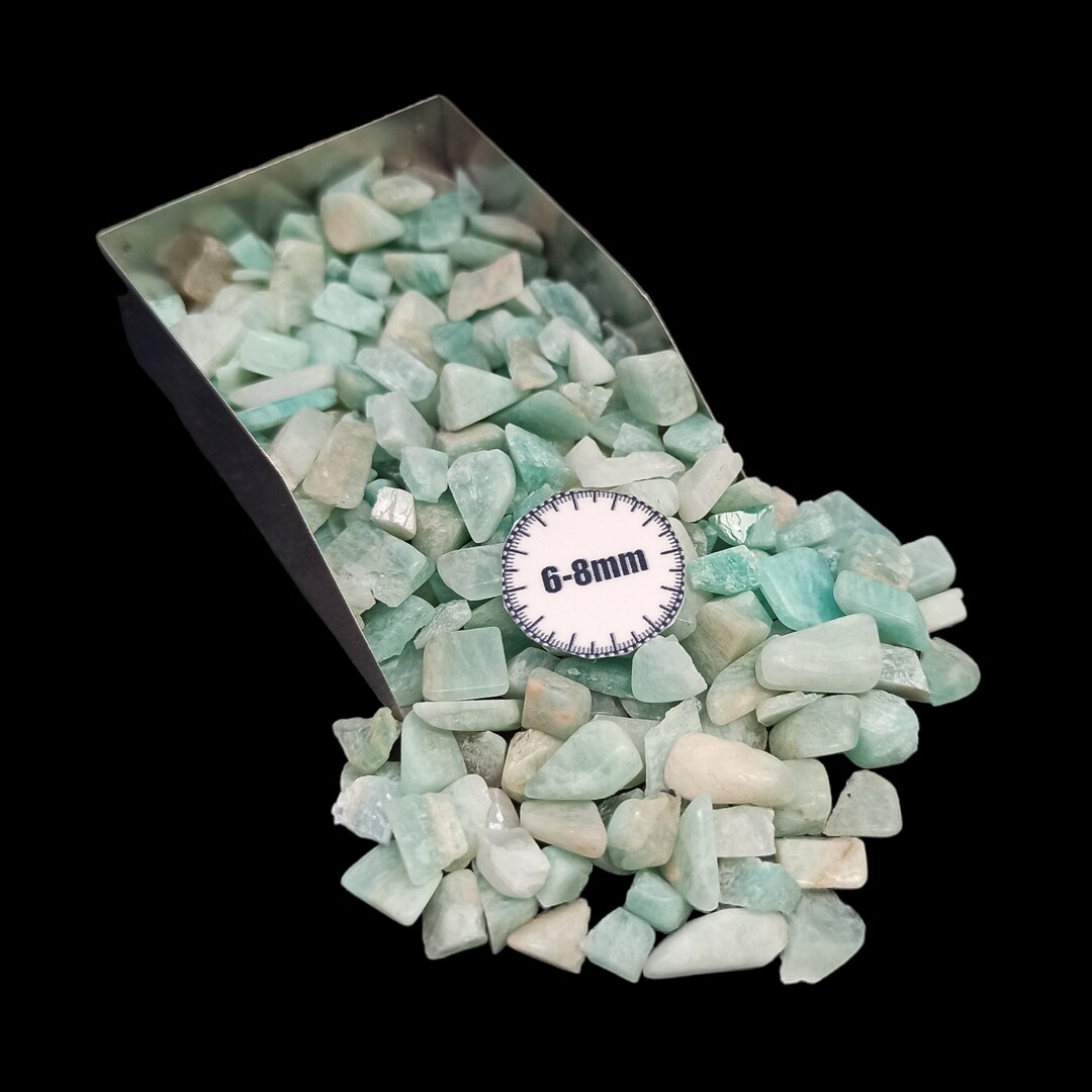 6-8mm Amazonite Crushed Gemstone for Jewelry Woodworking Resin Art ...