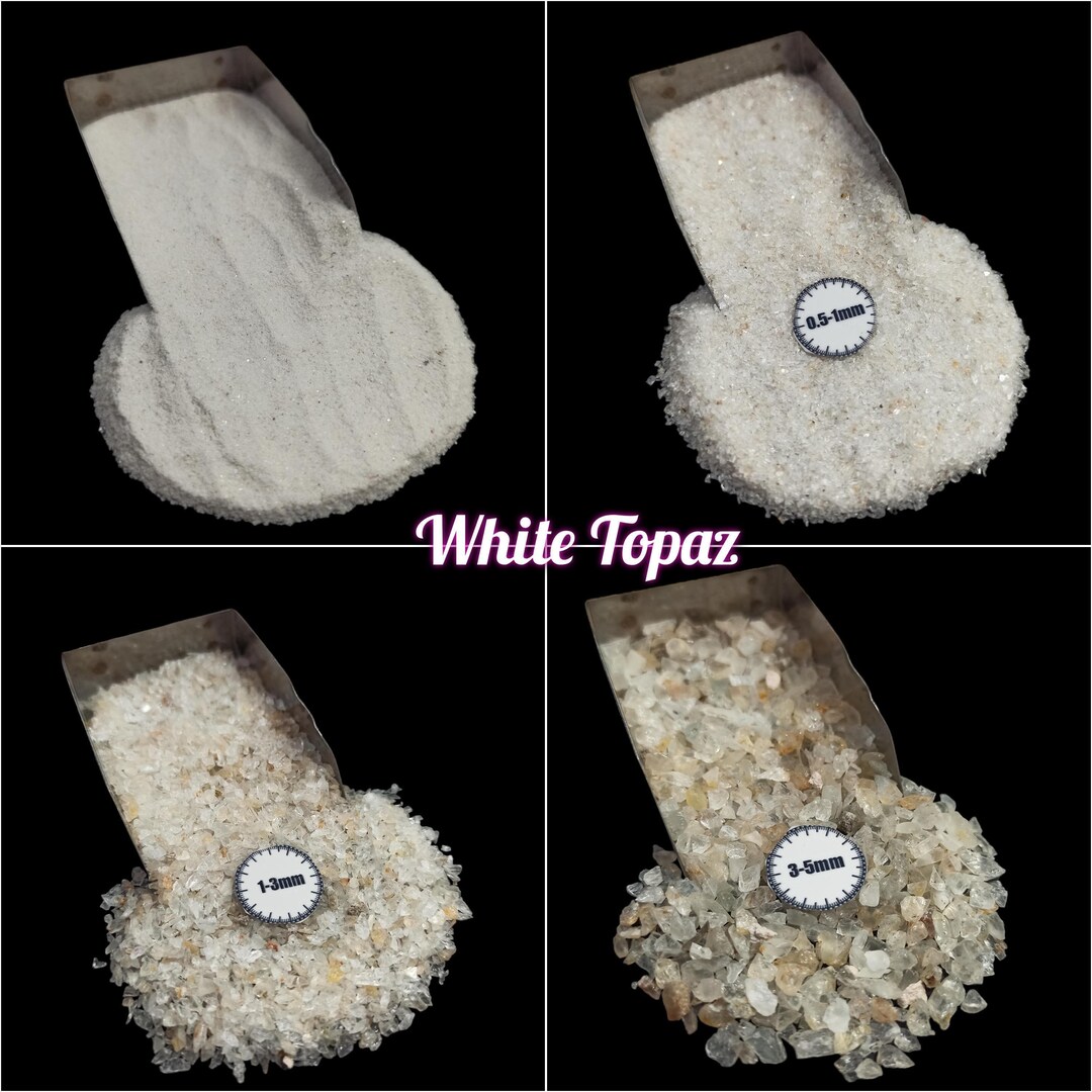 Natural Crushed White Topaz Powder: Coarse Dust for Jewelry Inlay ...