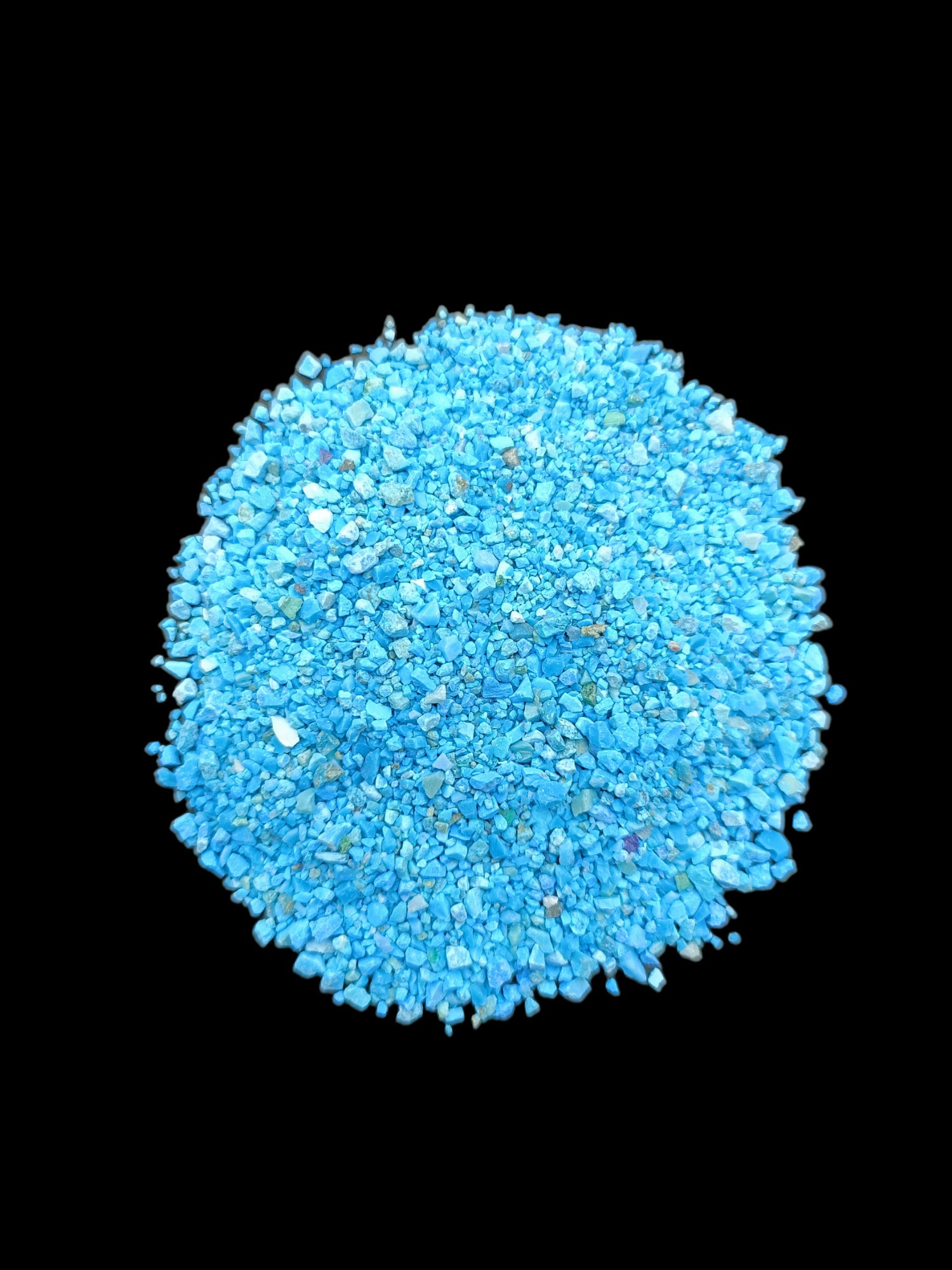 Turquoise Crushed Raw Stone Powder, 1-3mm Sky Blue Crushed Powder Great ...